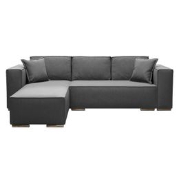 ECKSOFA L Form Vinoria Grau 255/180/82 cm Links mit Schlaffunktion