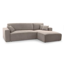 ECKSOFA L Form Catea Beige 279/145/84 cm Rechts mit Schlaffunktion