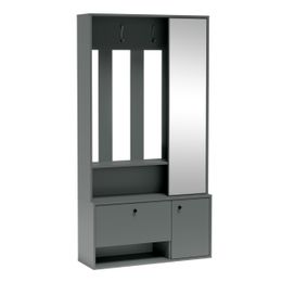 GARDEROBENSCHRANK Tokessa Stone Green 100/191/33 cm - Modern mit Spiegel und Schuhschrank