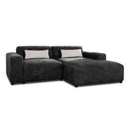 ECKSOFA L Form Jughlio Schwarz 240/165/75 cm Rechts mit Schlaffunktion