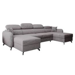 WOHNLANDSCHAFT Ribella 5 Grau 345/180/100 cm mit Schlaffunktion