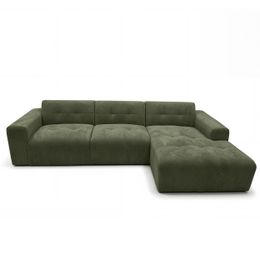 ECKSOFA L Form Corlu Gr&uuml;n 310/165/78 cm &ndash; stilvolle kleine Eckcouch Rechts