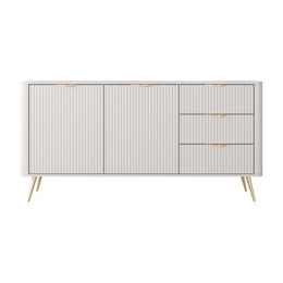 SIDEBOARD Vespasia 2T 3S Beige 163,2/81,2/38 cm &ndash; Geriffelten Fronten