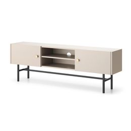 LOWBOARD Dinley 2T Beige 155/52/35 cm &ndash; mit schwarzen Beinen im minimalistischen Design