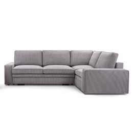 ECKSOFA L Form Treville Grau 296/196/94 cm &ndash; Rechts, mit Bettkasten und Schlaffunktion