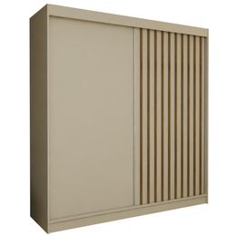 SCHWEBET&Uuml;RENSCHRANK Cabinio Beige Eiche Artisan 200/216/61 cm &ndash; Modern, mit Lamellen