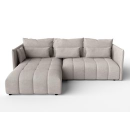 ECKSOFA L Form Gaziante Beige 248/180/83 cm &ndash; mit Bettkasten