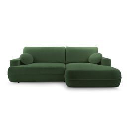 ECKCOUCH L Form Peoni Gr&uuml;n 267/168/87 cm mit Schlaffunktion R