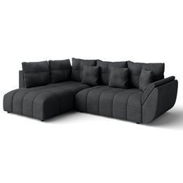 ECKSOFA L Form Corleone Dunkelgrau 268/192/96 cm mit Schlaffunktion
