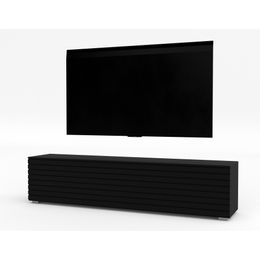 LOWBOARD ZIVOLLI 160 Schwarz, Schwarze Lamellen 160/36,5/40 cm &ndash; H&auml;ngend und Stehend