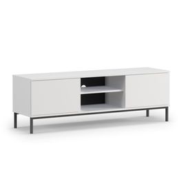 LOWBOARD Queba 2T Wei&szlig; 150/50/41 cm &ndash; TV Lowboard wei&szlig; mit T&uuml;ren