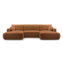 WOHNLANDSCHAFT Peoni Kupfer 364/168/87 cm mit Schlaffunktion