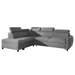 ECKSOFA L Form Olettio Grau 265/205/96 cm Links mit Schlaffunktion