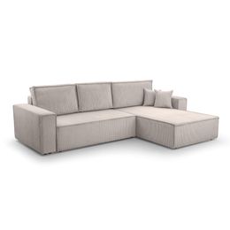 ECKSOFA L Form Cedria Zartwei&szlig; 287/145/85 cm mit Schlaffunktion