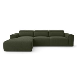 ECKSOFA L Form Ruyam Gr&uuml;n 310/165/78 cm &ndash; Schlaffunktion Links