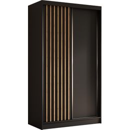 SCHWEBET&Uuml;RENSCHRANK Cabinio Schwarz Eiche Artisan 120/216/61 cm &ndash; Modern, mit Lamellen