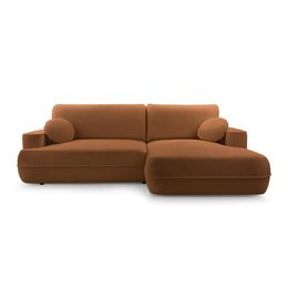 ECKCOUCH L Form Peoni Kupferfarbe 267/168/87 cm mit Schlaffunktion R