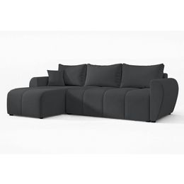 ECKSOFA L Form Malatya Dunkelgrau 246/145/80 cm stilvolle mit Schlaffunktion L