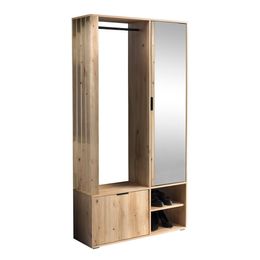 GARDEROBENSCHRANK Milanoir Eiche Artisan 100/189,4/33 cm - Modern mit Spiegel