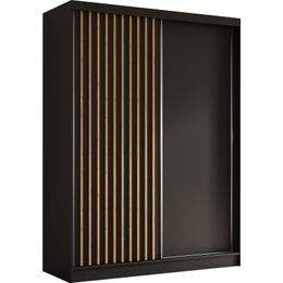 SCHWEBET&Uuml;RENSCHRANK Cabinio Schwarz Eiche Artisan 160/216/61 cm &ndash; Modern, mit Lamellen
