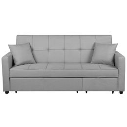 Beliani 3-SITZER-SCHLAFSOFA Polyester Grau Glomma