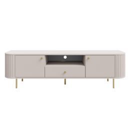LOWBOARD Halay Beige, 2 T&uuml;ren & 1 Schublade Moderne Rillenstruktur 180,6 cm