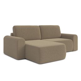 ECKSOFA L Form Otterton Braun 250/180/95 cm Links mit Schlaffunktion