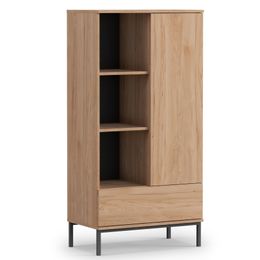 REGAL Queba 1T 1S Hellbraun 70/140/41 cm &ndash; Regal Holzoptik Wohnzimmer