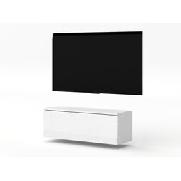 LOWBOARD Loriano 100 Wei&szlig; Matt, Hochglanz 100/34/32 cm &ndash; TV Lowboard zum H&auml;ngen