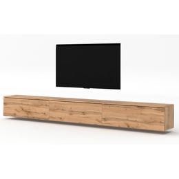 LOWBOARD Loriano 3x100 Eiche Wotan 300/34/32 cm &ndash; H&auml;ngendes TV Board