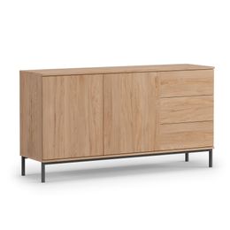 SIDEBOARD Queba 2T 3S Hellbraun 150/80/41 cm &ndash; mit Schubladen und viel Stauraum