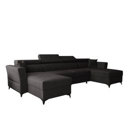 WOHNLANDSCHAFT Ribella Grafit 345/180/100 cm mit Schlaffunktion