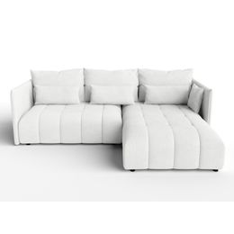 ECKSOFA L Form Cosmova Wei&szlig; 248/180/83 cm mit Schlaffunktion
