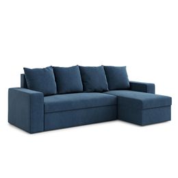 ECKSOFA L Form Climpy Blau 242/145/98 cm &ndash; mit Schlaffunktion und Bettkasten