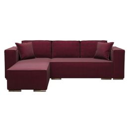 ECKSOFA L Form Vinoria Bordeaux 255/180/82 cm Links mit Schlaffunktion