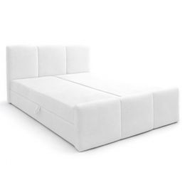 BOXBETT ANKARRA 160x200 cm mit Bettkasten und Matratze - Wei&szlig; + TOPPER