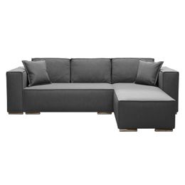ECKSOFA L Form Vinoria Grau 255/180/82 cm Rechts mit Schlaffunktion