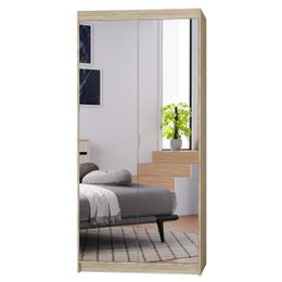 KLEIDERSCHRANK Storicos Sonoma Eiche 89,7/190,5/53cm - 2T Modern mit Spiegel