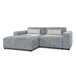 ECKSOFA L Form Jughlio Hellgrau 240/165/75 cm Links mit Schlaffunktion