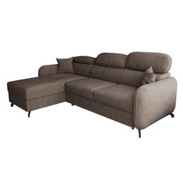 ECKSOFA L Form Ribella 5 Braun 265/180/100 cm Links mit Schlaffunktion