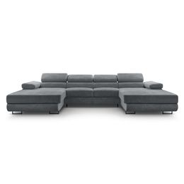 WOHNLANDSCHAFT Arborio Dunkelgrau 352/202/90 cm mit Schlaffunktion
