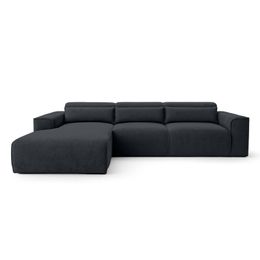 ECKSOFA L Form Ruyam Dunkelgrau 310/165/78 cm &ndash; Schlaffunktion Links