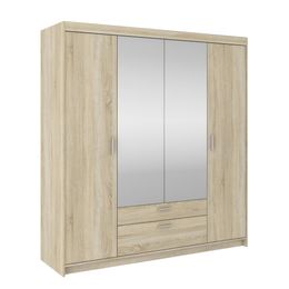 KLEIDERSCHRANK Storicos Sonoma Eiche 176,3/190,5/53 cm - 4T2S Modern mit Schubladen und Spiegel