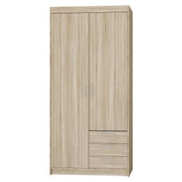 KLEIDERSCHRANK Storicos Sonoma Eiche 89,7/190,5/53 cm - 2T3S Modern mit Schubladen