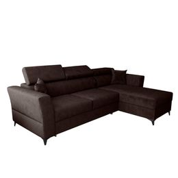 ECKSOFA L Form Ribella Braun 265/180/100 cm Rechts mit Schlaffunktion