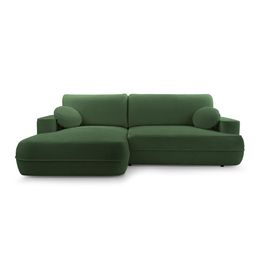 ECKCOUCH L Form Peoni Gr&uuml;n 267/168/87 cm mit Schlaffunktion L