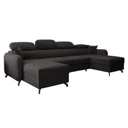 WOHNLANDSCHAFT Ribella 5 Grafit 345/180/100 cm mit Schlaffunktion