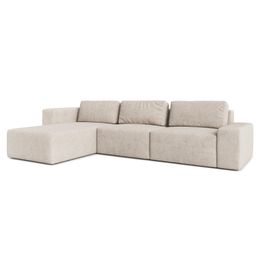 ECKSOFA L Form Arkleton Beige 360/180/93 cm Links Stil & Komfort