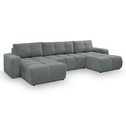 WOHNLANDSCHAFT Hosio Hellgrau 359/177/88 cm mit Schlaffunktion