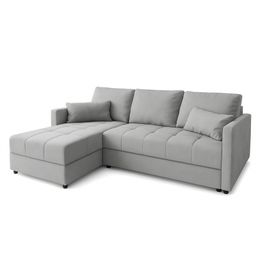ECKSOFA L Form Dolceo Hellgrau 226/140/78 cm &ndash; Schlaffunktion Universell Links Rechts